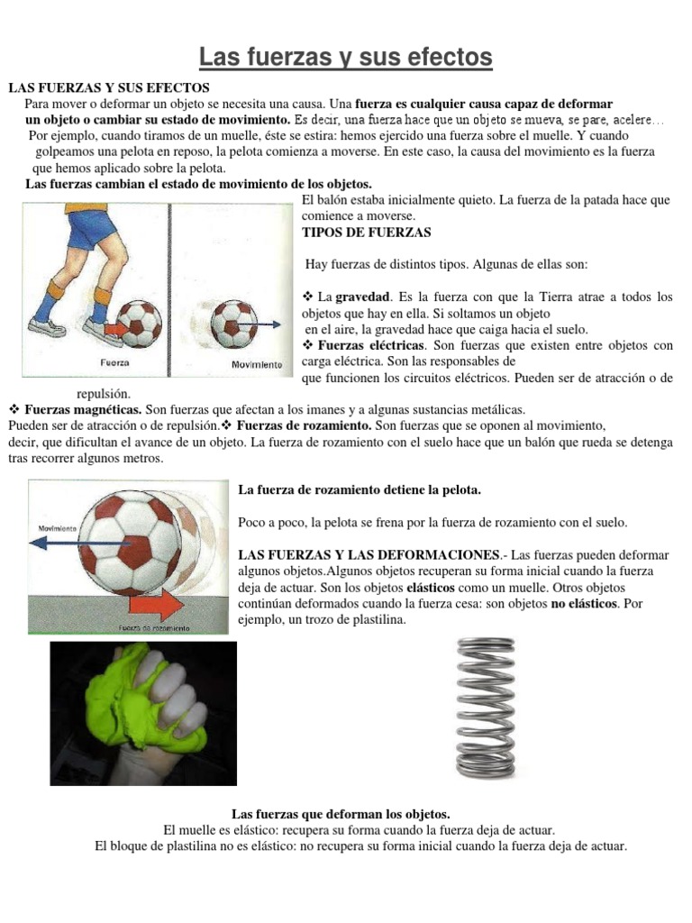 Efectos de las fuerzas en objetos | PDF | Fuerza | Ingeniería mecánica