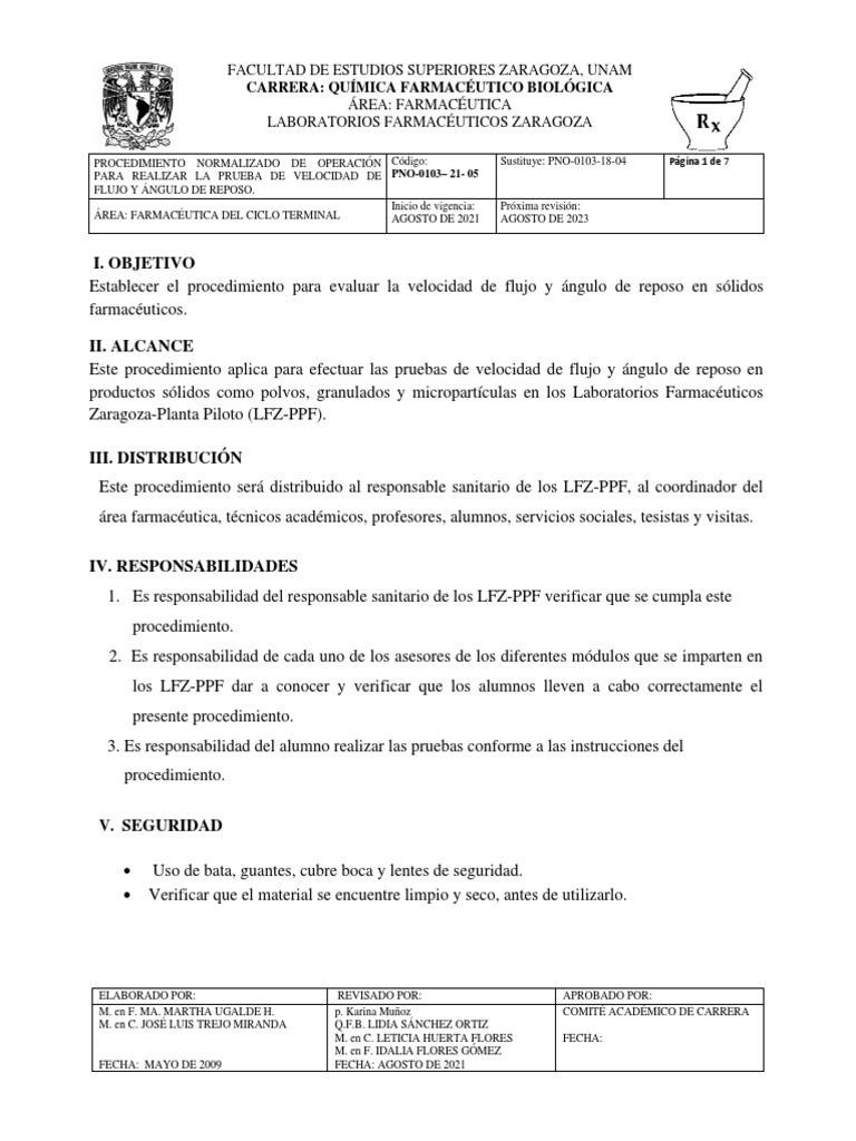 Prueba de Flujo y Ángulo de Reposo | PDF | Farmacéutico | Materiales