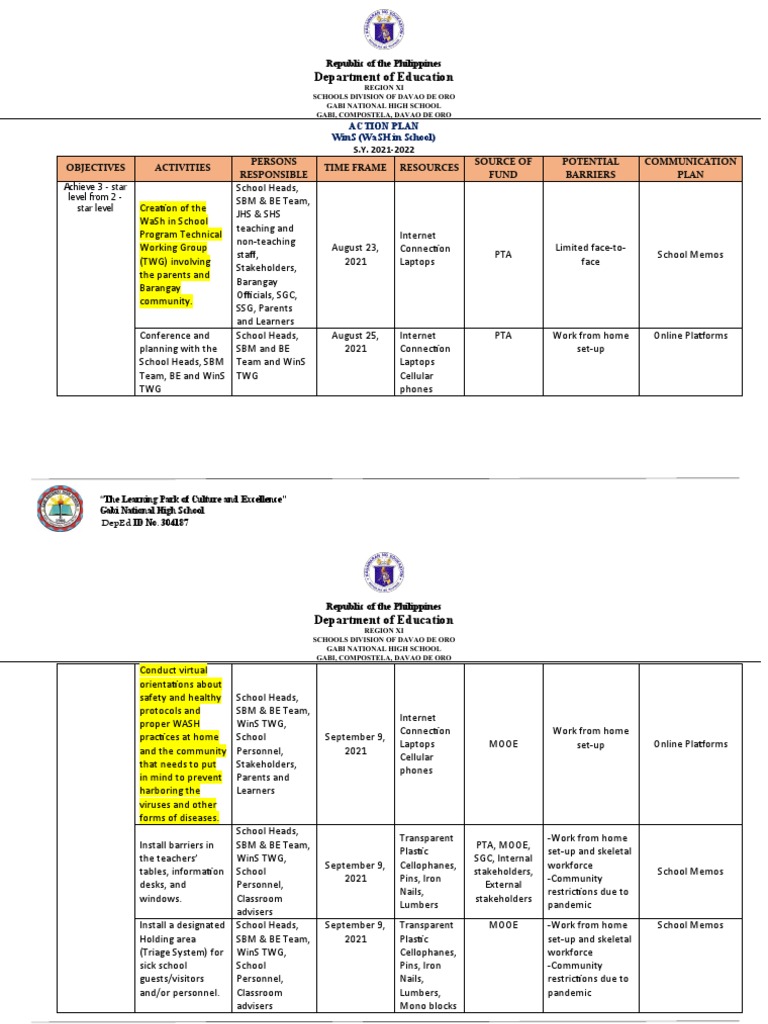ACTION-PLAN WinS | Download Free PDF | Plumbing | Public Health