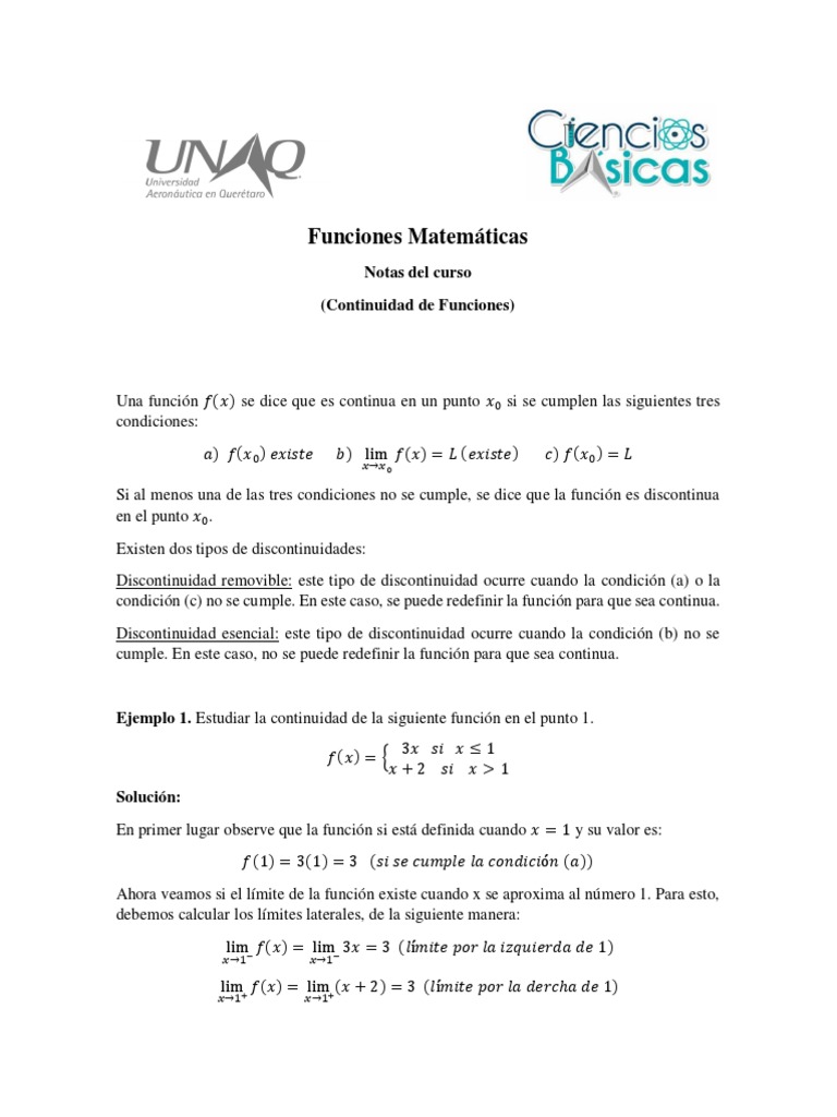 Continuidad de Funciones | PDF | Función continua | Matemáticas