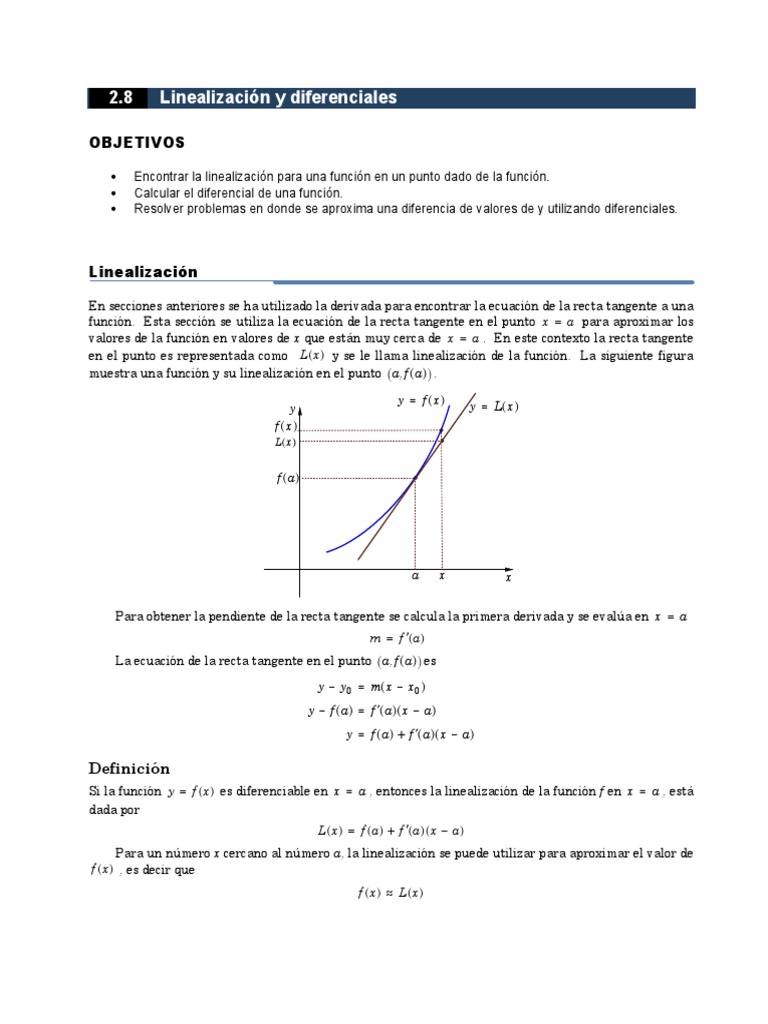 Linealización y Diferenciales en Funciones | PDF | Derivado | Análisis ...