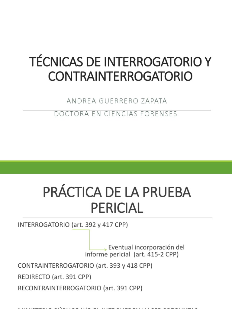 Técnicas de Interrogatorio y Contrainterrogatorio | PDF | Testigo ...