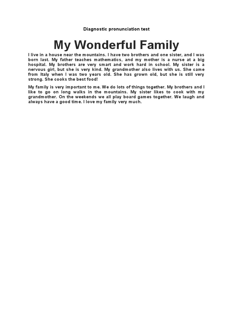 Diagnostic Pronunciation Test | PDF