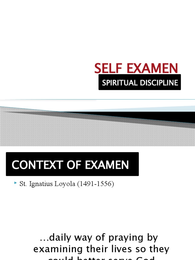 Self Examen: Spiritual Discipline | PDF | Confession (Religion ...
