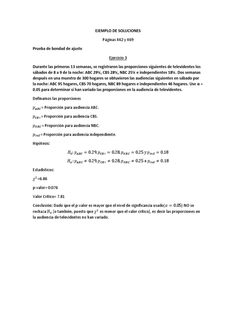 Ejemplo de Solucion de Ejercicios ADA1 | PDF | Valor P