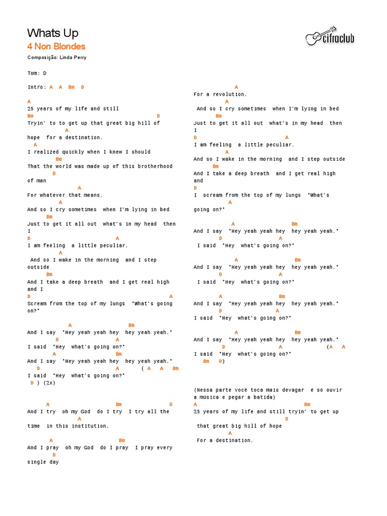 4 Non Blondes Whats Up Pdf
