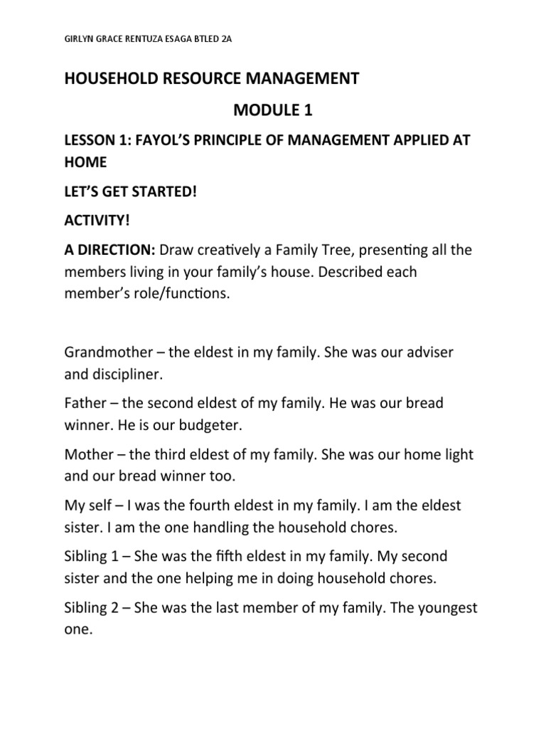 Family Resource Management in Action | PDF | Economies