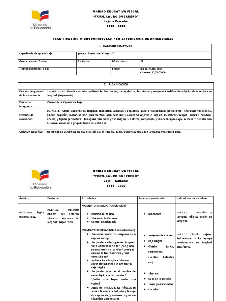 Plan de Clase Demostrativa | PDF | Longitud | Aprendizaje