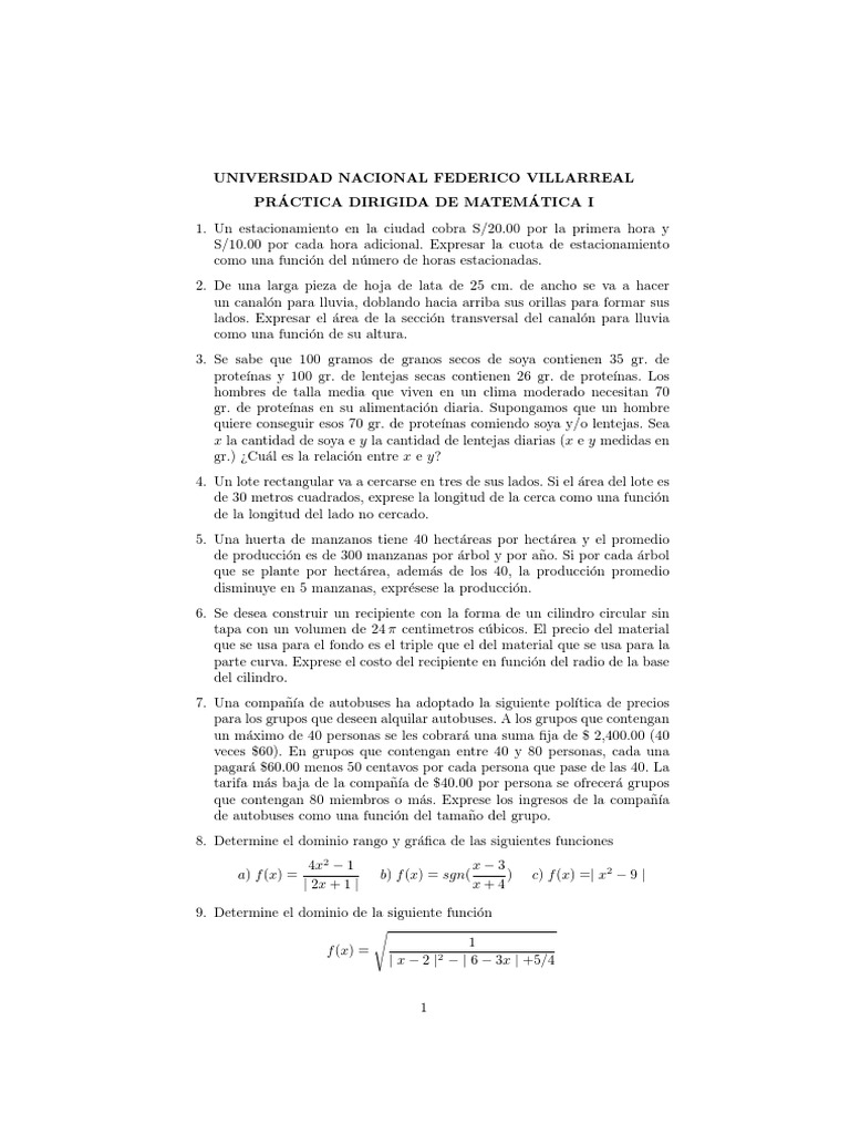 Practica de Funciones | PDF