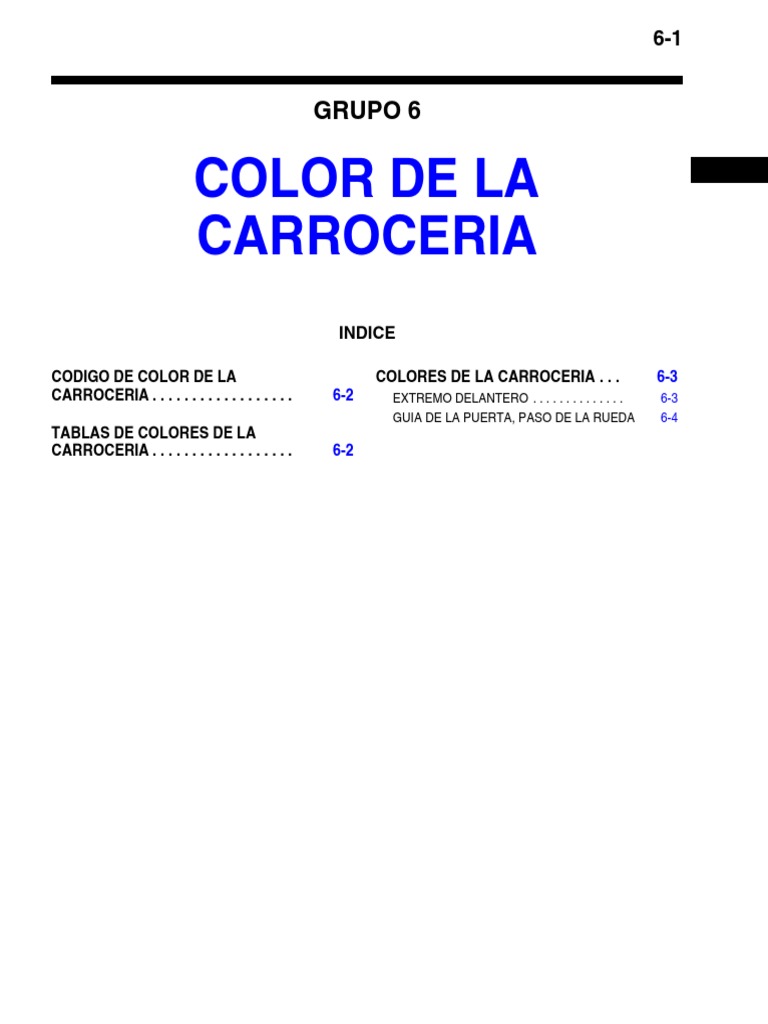 Código y Colores de Carrocería | PDF | Color | Procesamiento de imágenes