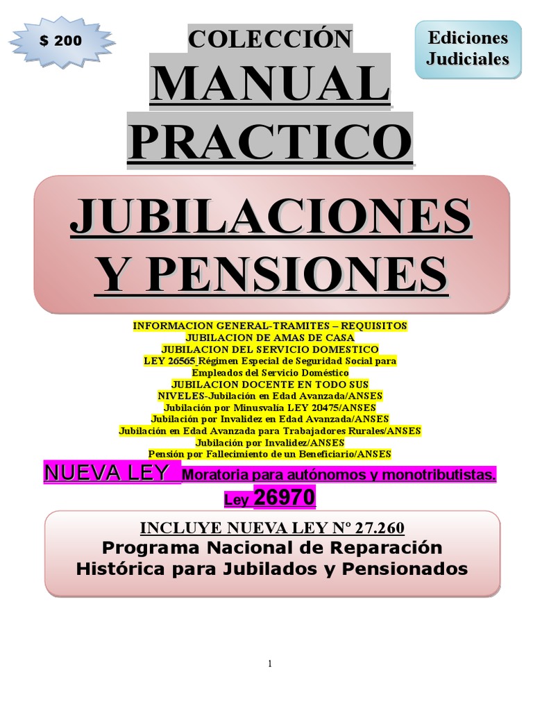 MANUAL PRACTICO JUBILACIONES Y PENSIONES Final (2715) | PDF | Jubilación | Certificado de nacimiento