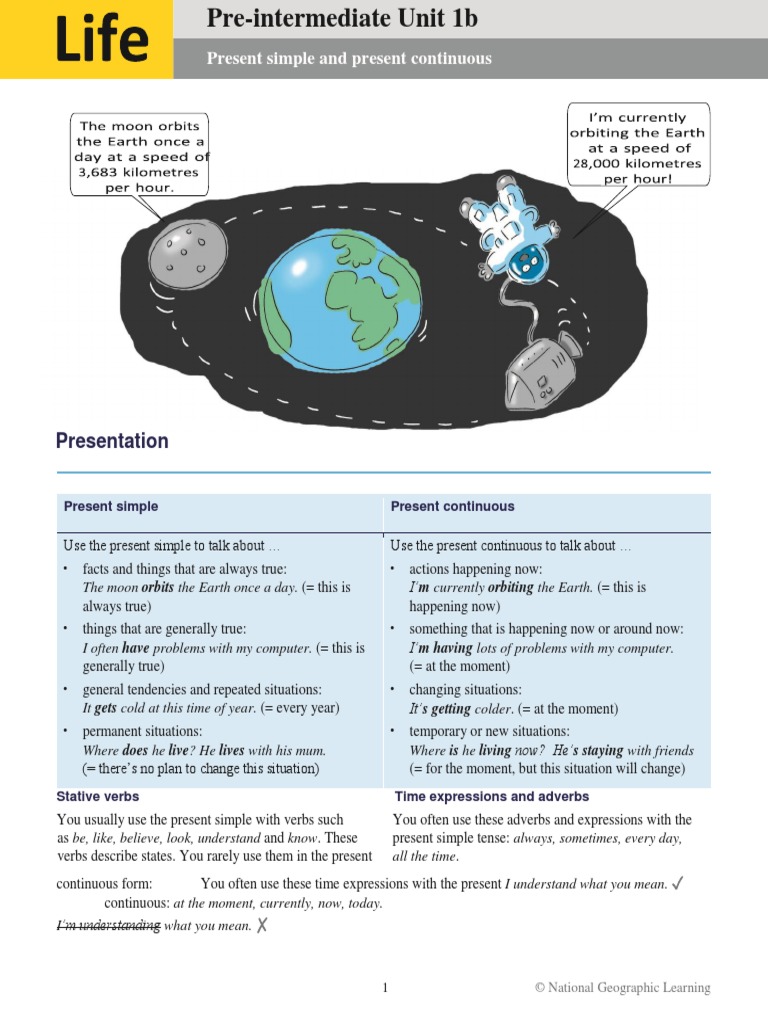 present simple and continuous | PDF | Verb | Grammatical Tense
