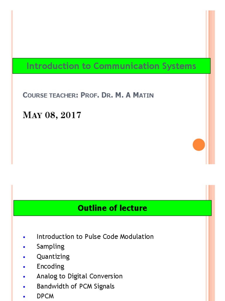 Communication Pcm Pdf Analog To Digital Converter Sampling Signal Processing