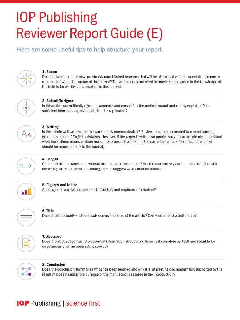 IOP Publishing Reviewer Report Guide (E) | PDF | Cognitive Science ...