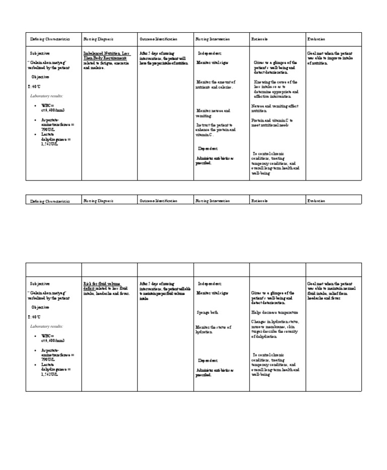 NCP-TYPHOID | PDF | Dehydration | Nursing