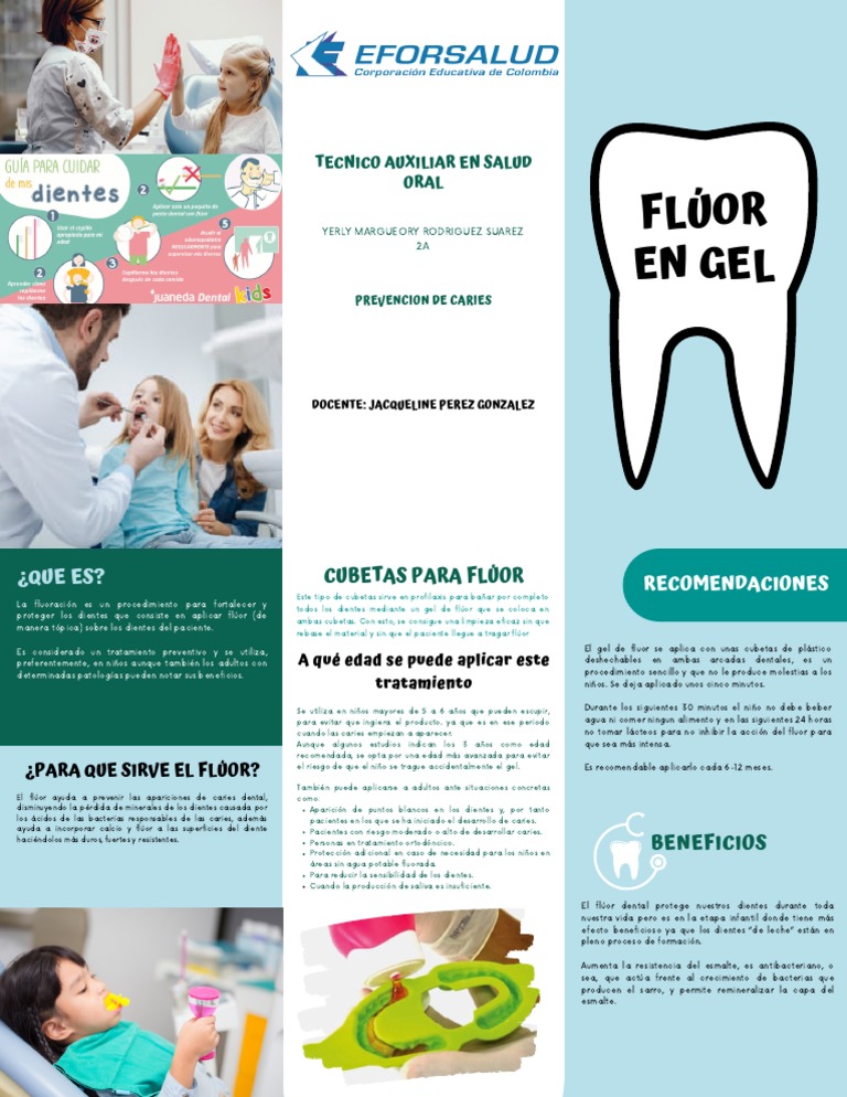 Beneficios y aplicación del flúor en gel | PDF | Flúor | Leche