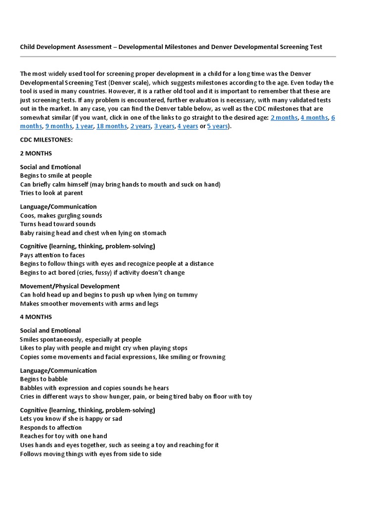 Child Development Milestones Guide | PDF | Child Development | Gesture