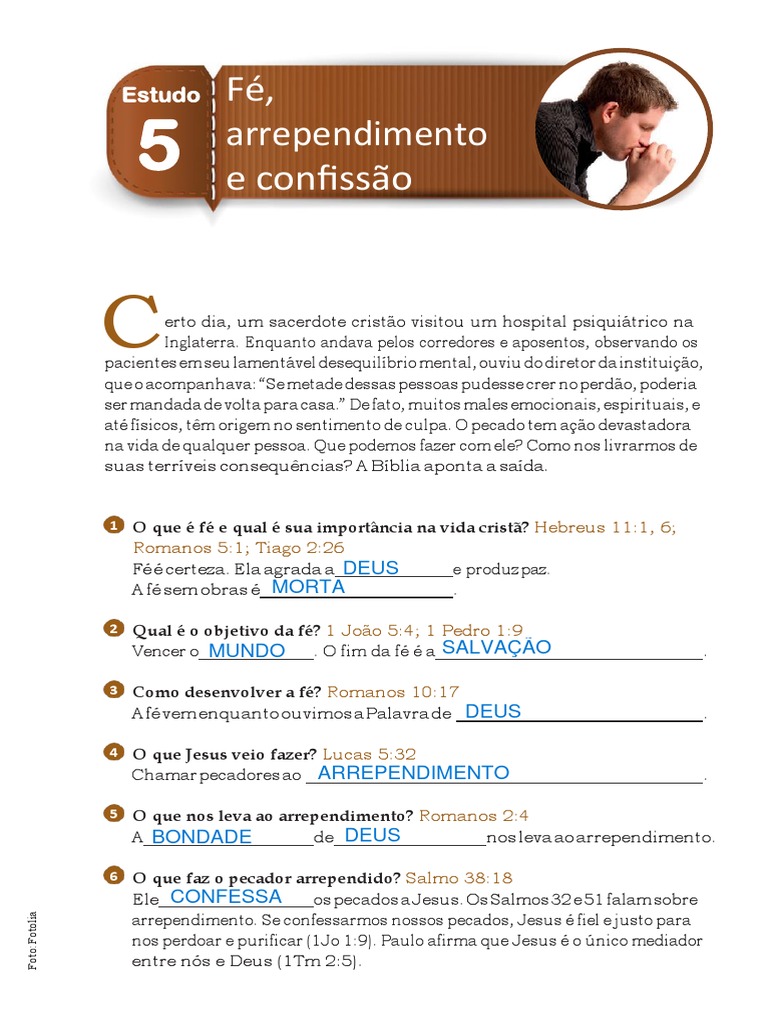 05 Fé, Arrependimento e Confissão | PDF | Pecado | Fé
