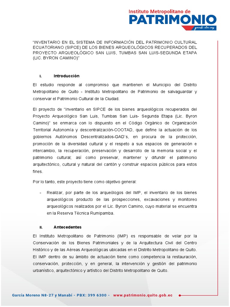 Inventario SIPCE bienes San Luis | PDF | Arqueología | Patrimonio cultural