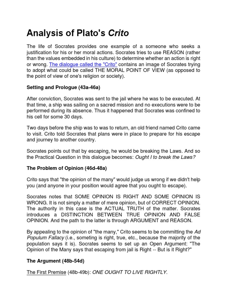 Crito Guide | PDF | Socrates