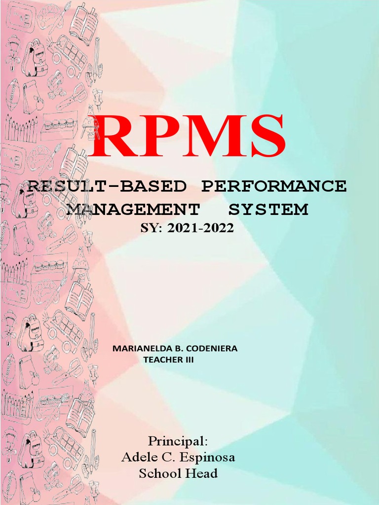 Result-Based Performance Management System: Principal: Adele C. Espinosa School Head | PDF ...