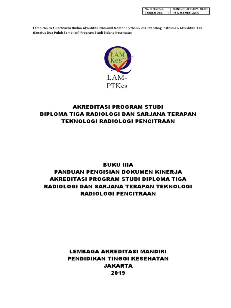 Buku 3A-Panduan Pengisian DK Akreditasi-D3 Rad & STR Tek Rad Pencitraan ...