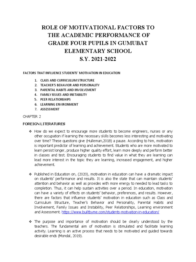 References For Chapter 2 | PDF | Teachers | Motivation