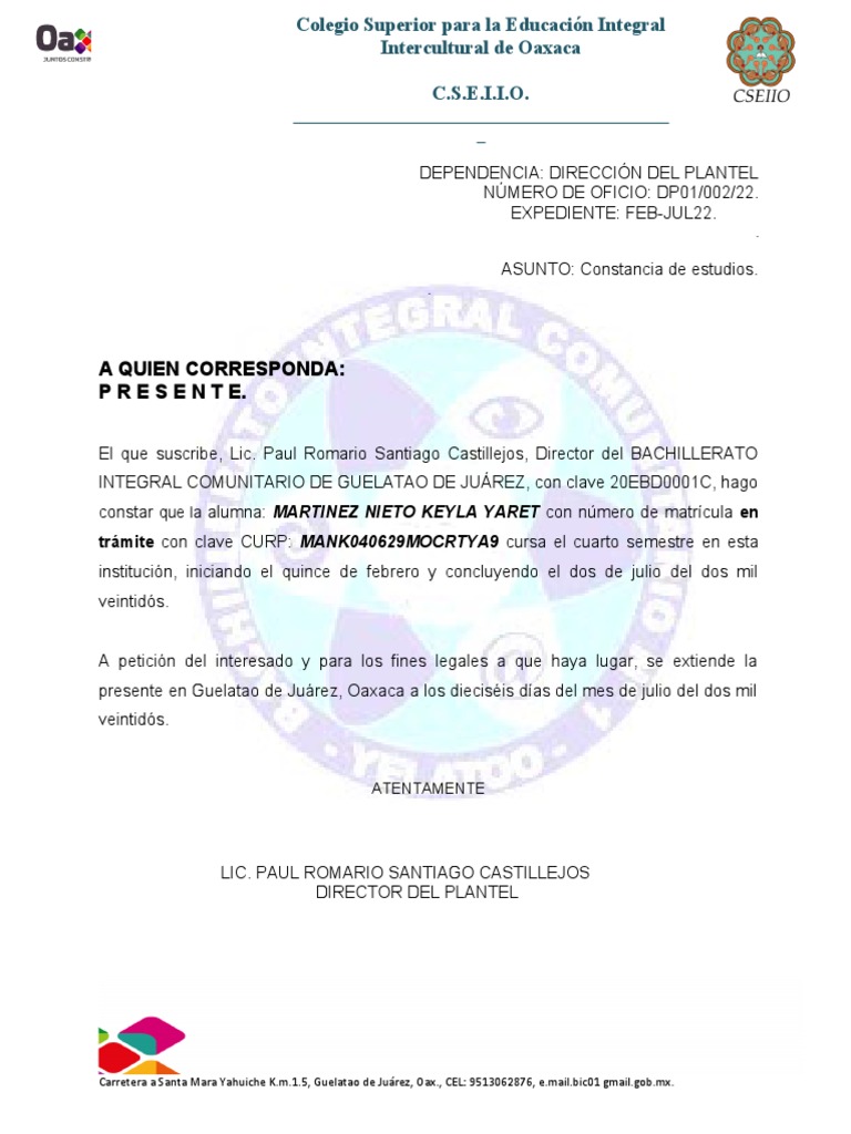 CONSTANCIA de Keila | PDF