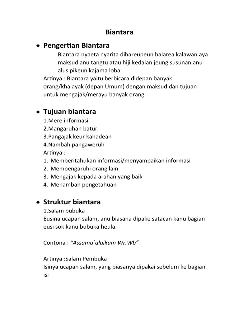 Struktur dan Metode Biantara Sunda | PDF | Seni & Disiplin Bahasa