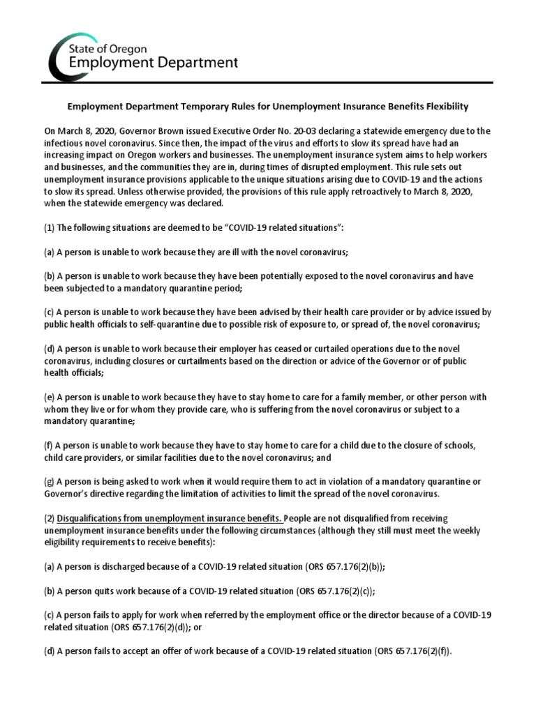 Oregon Unemployment | PDF | Unemployment Benefits | Quarantine