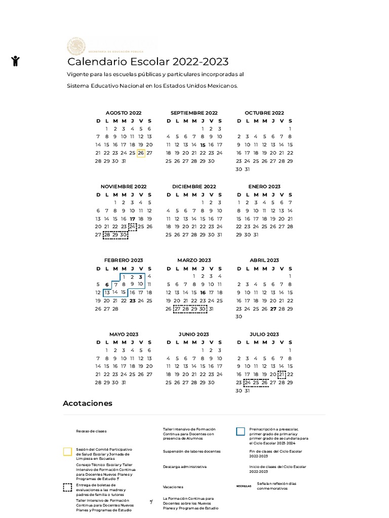 Calendario Escolar 2022-2023 | PDF