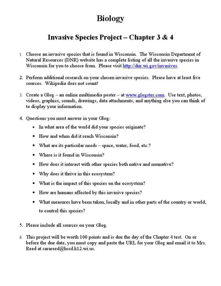 Invasive Species Project Guidelines | PDF