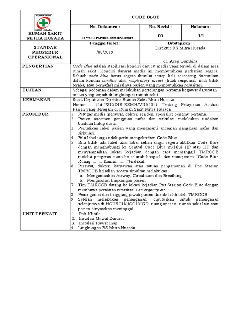 EP 1 SPO Code Blue | PDF
