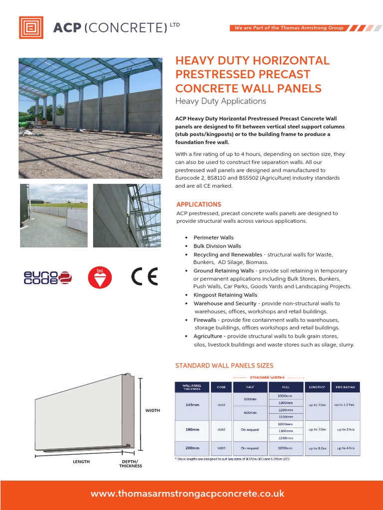 Acp Concrete: Heavy Duty Horizontal Prestressed Precast Concrete Wall ...