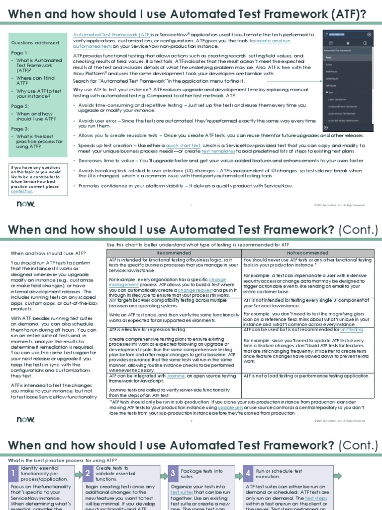 Automated Test Framework (ATF) Create and Run Automated Tests ...
