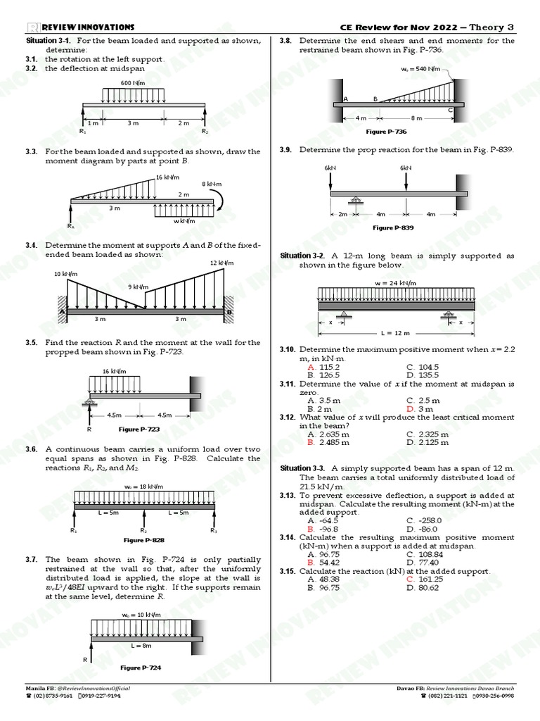 CE Review For Nov 2022 - Theory 3: Figure P-736 | PDF | Beam (Structure ...