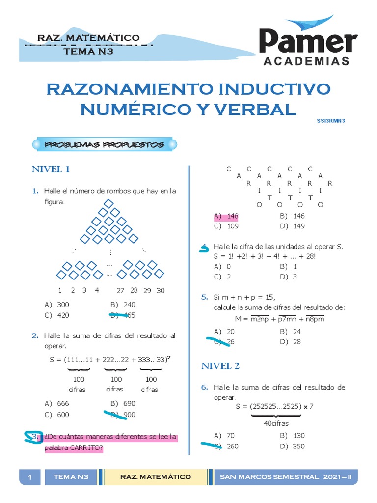 RM - N3 - Razonamiento Inductivo | PDF | Operaciones militares