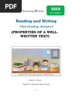 READING AND WRITING - Q1 - W2 - Mod2 | PDF | Cognition | Cognitive Science