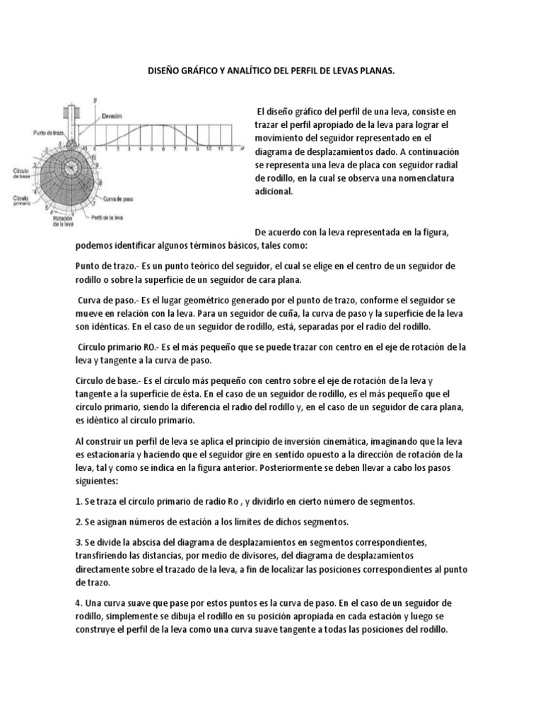 Diseño Gráfico y Analítico Del Perfil de Levas Planas | PDF | Curva ...