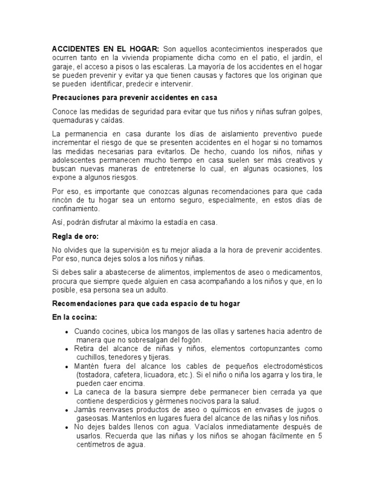 Accidentes en El Hogar | PDF | Estufa de cocina | Inicio