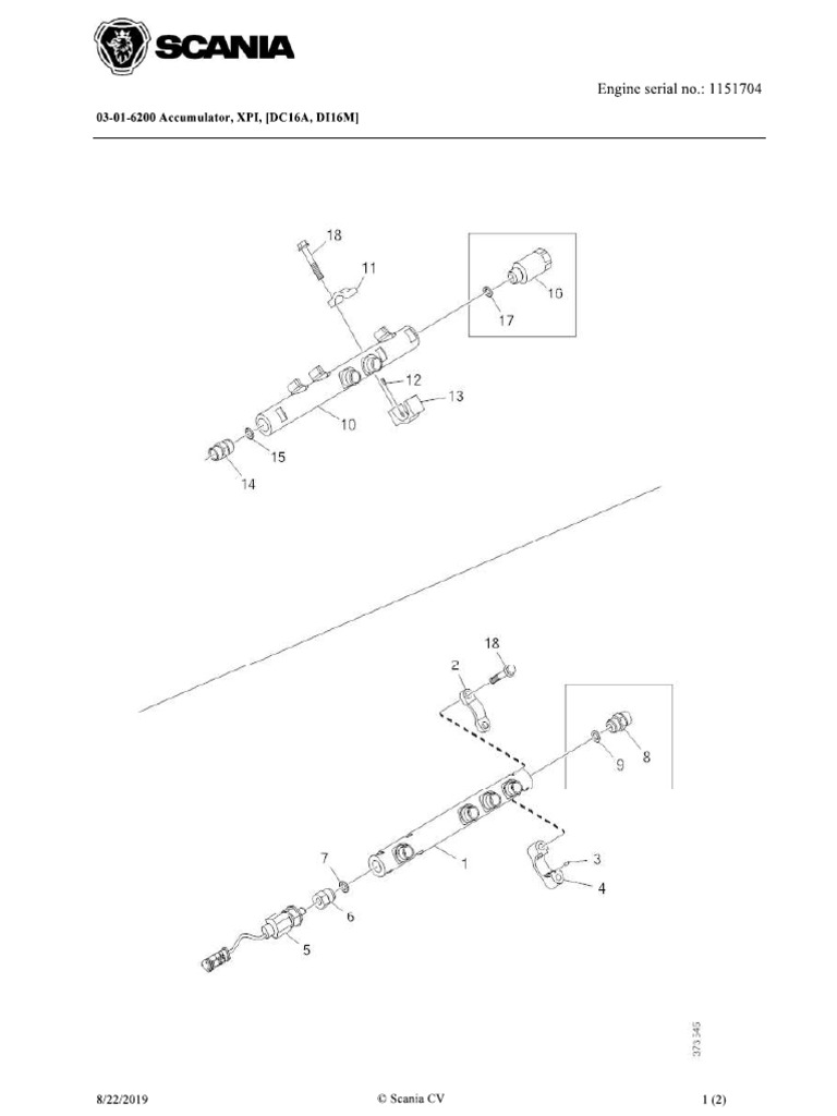 Scania DC 16 - 01 Accumulator XPI | PDF