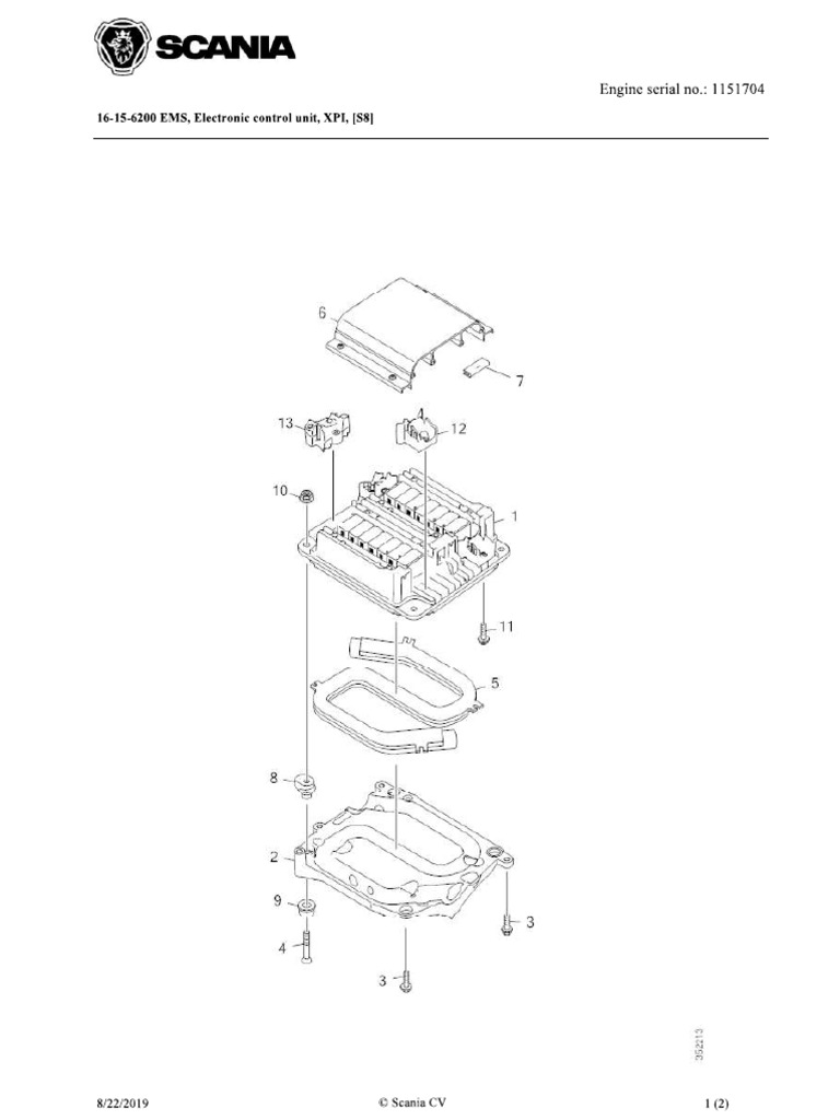 Scania DC 16 - 01 EMS Electronic Control Unit | PDF