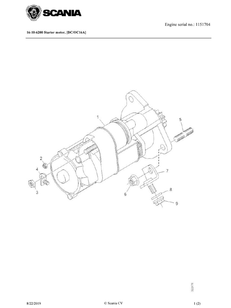 Scania DC 16 - 01 Starter Motor | PDF