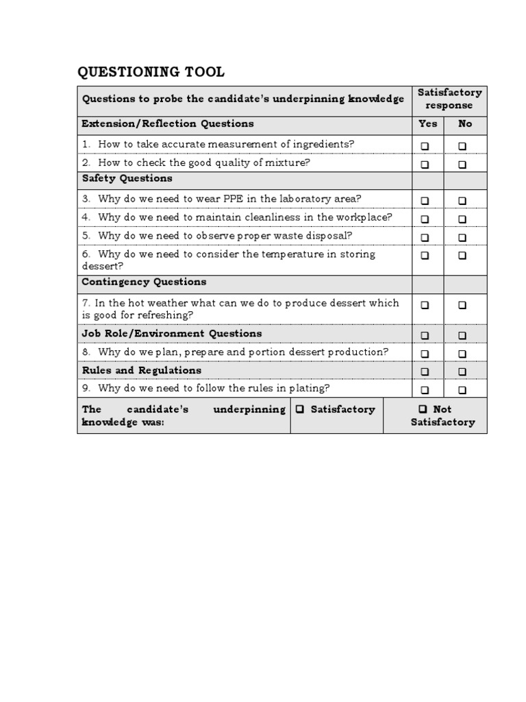 Questioning Tool With Model Answer Bpp Pdf