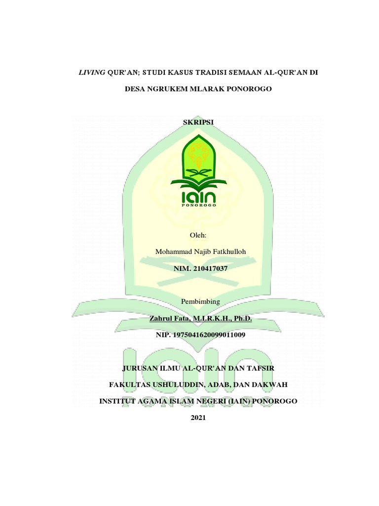 SKRIPSI Tradisi Simaan Al-Qur'An | PDF