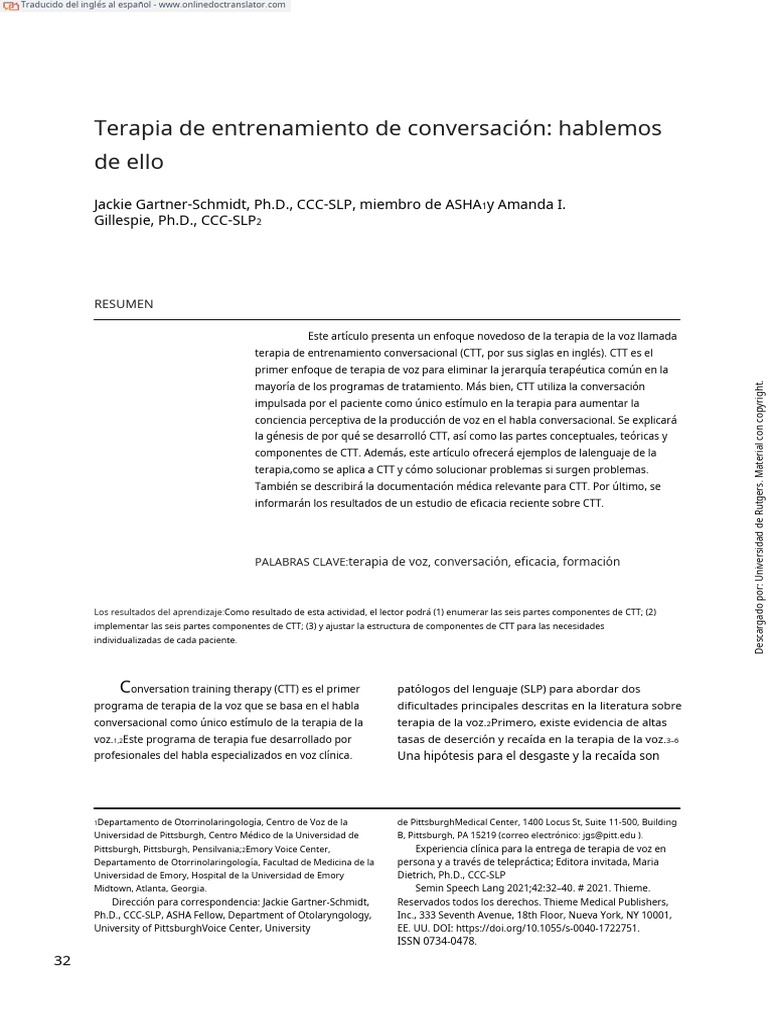 Conversation Training Therapy Lets Talk It Through - En.es | PDF ...