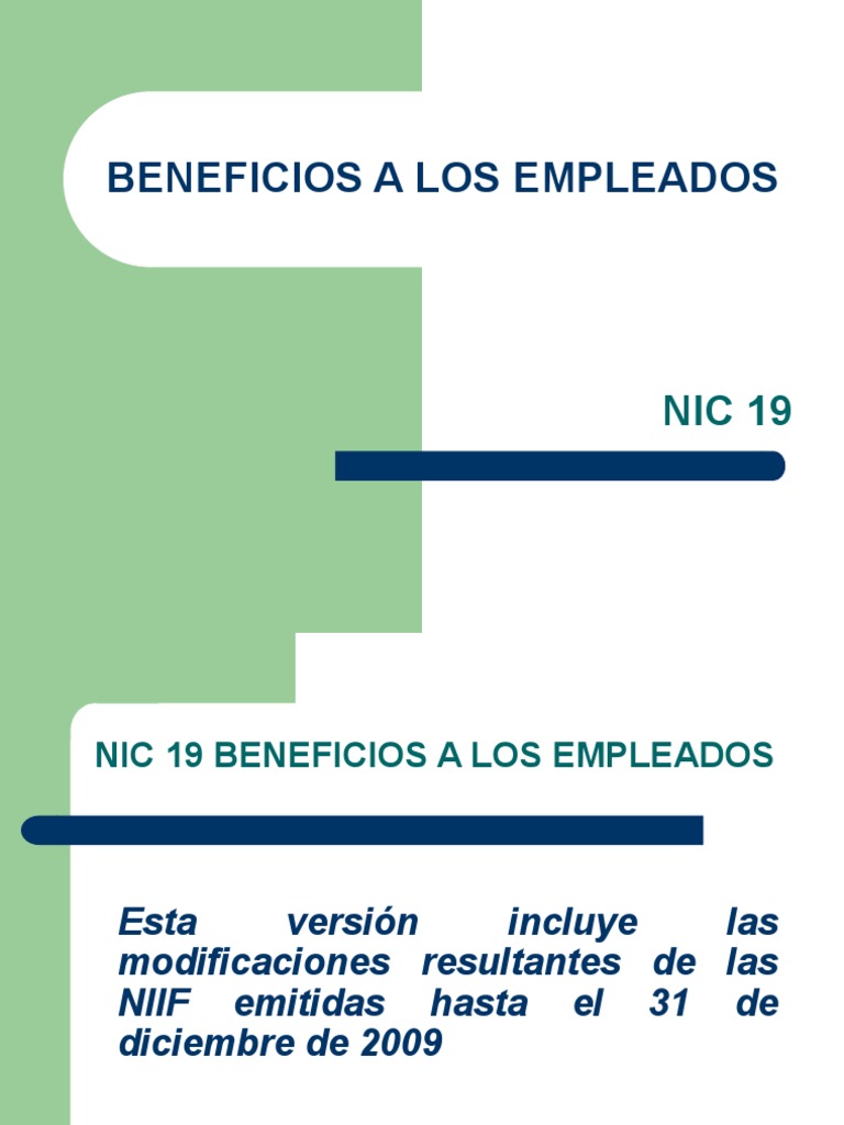 Nic 19 | PDF | normas internacionales de INFORMACION FINANCIERA ...