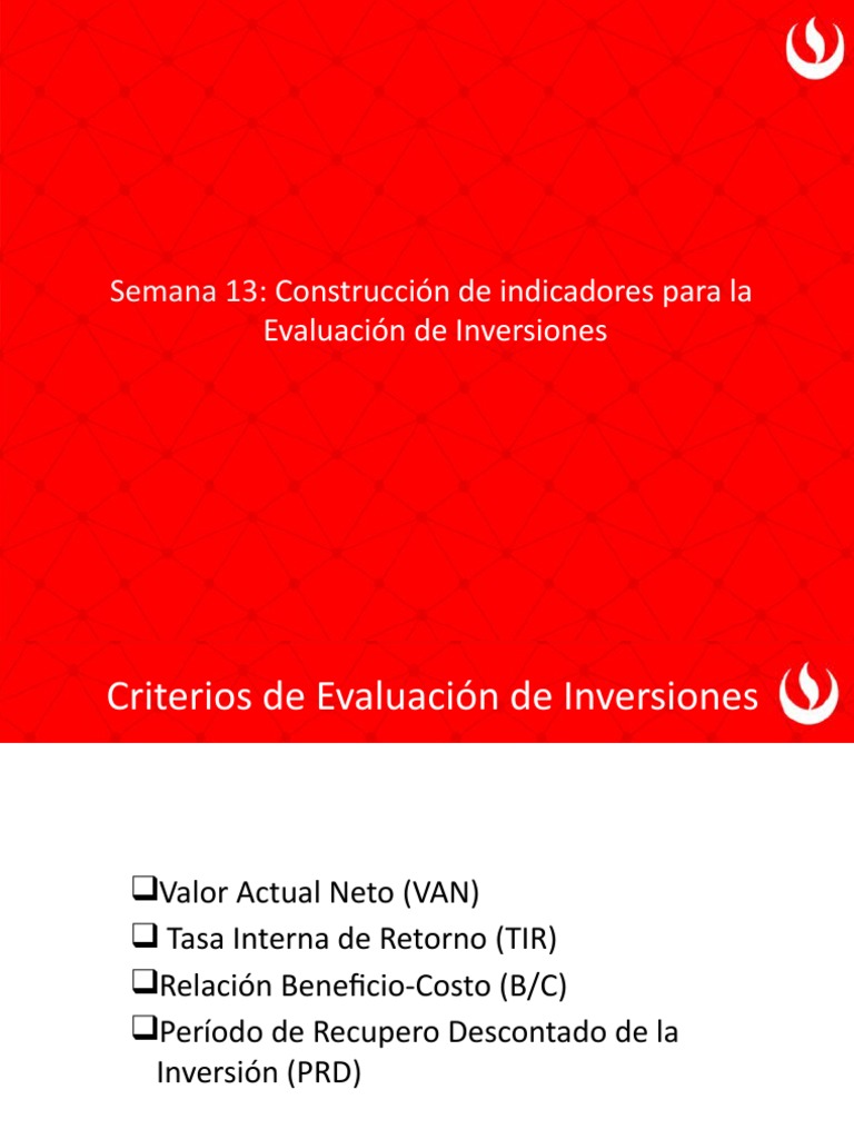 Sem 13 - Criterios Evaluacion de Inversiones | PDF | Tasa interna de retorno | Flujo de caja ...