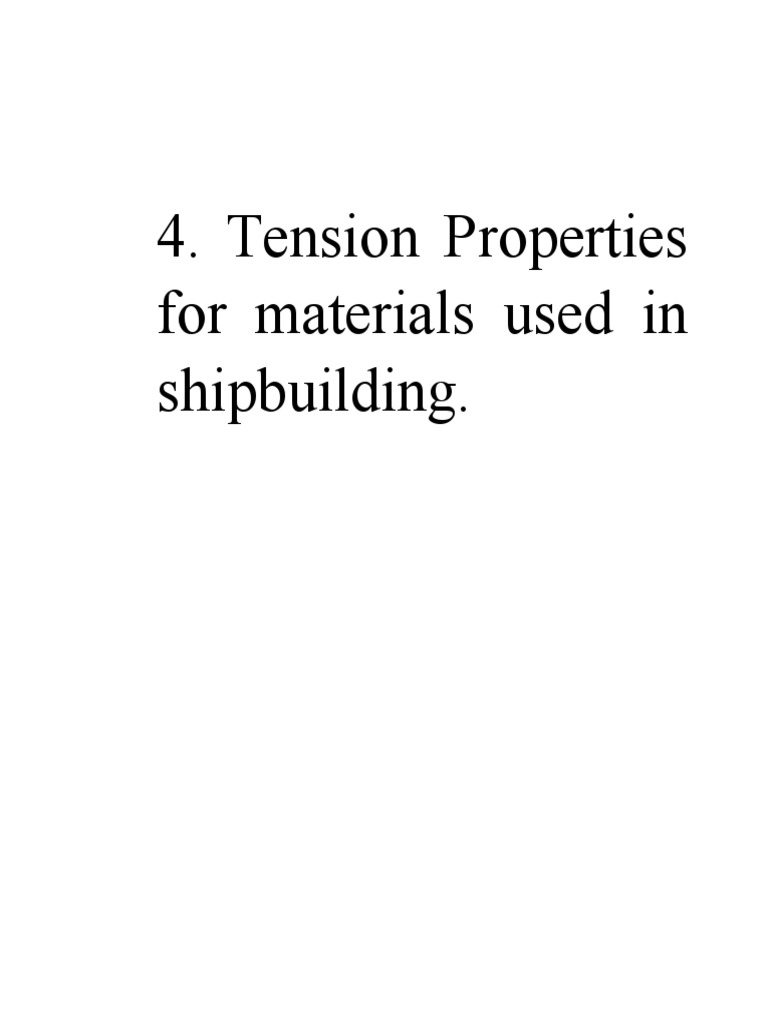 Tension Properties of Shipbuilding Steel | PDF | Strength Of Materials ...