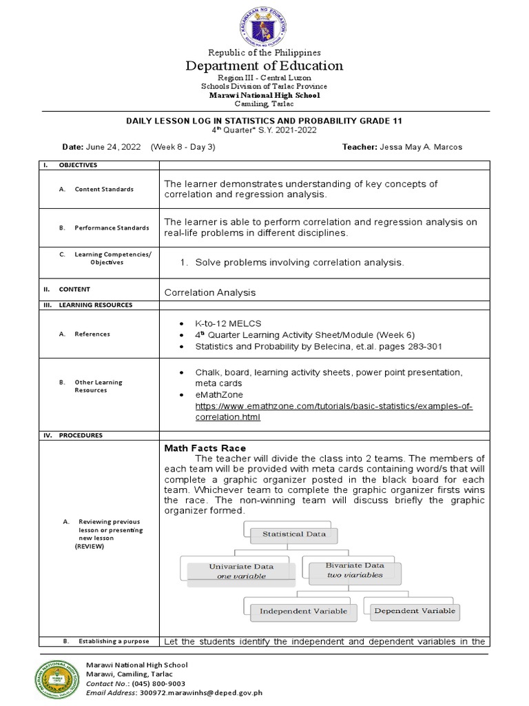 DLL Stat 6th Week For COT Final | PDF | Statistics